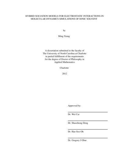 HYBRID SOLVATION MODELS FOR ELECTROSTATIC