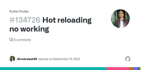 Hot Reloading No Working · Issue 134726 · Flutterflutter · Github