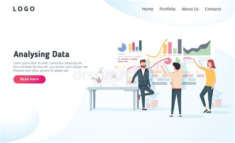 People Build A Dashboard And Interact With Graphs Data Analysis And Office Situations Landing