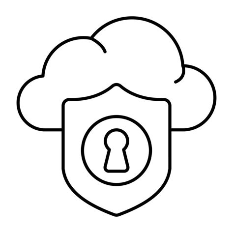 Conceptual Linear Design Icon Of Cloud Security 24153125 Vector Art At