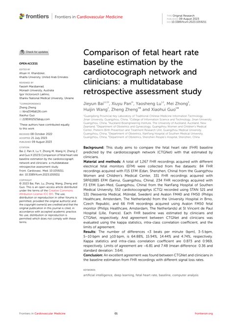 pdf comparison of fetal heart rate baseline estimation by the
