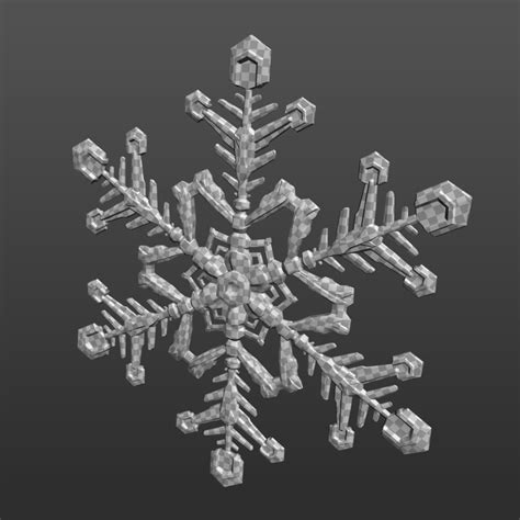 Snowflake High Detail Low Poly