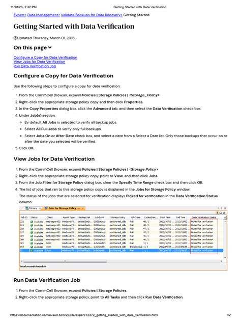 Getting Started With Data Verification Pdf Backup Operating System Families
