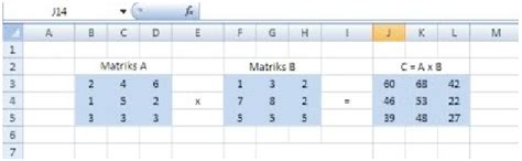 Belajar Matriks Menggunakan Ms Excel Pagar Alam Dot Com