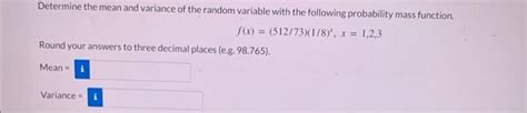 Solved Determine The Mean And Variance Of The Random Chegg