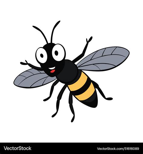 Black Wasp Bug Screams Icon Royalty Free Vector Image