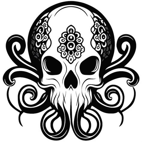 Premium Vector Octopus Skull Vector Illustration