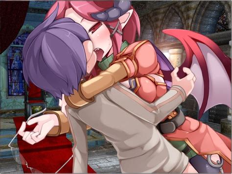 Breasts Demon Girl Glasses Hetero Horns Kiss Luka Mon Musu Quest Mon