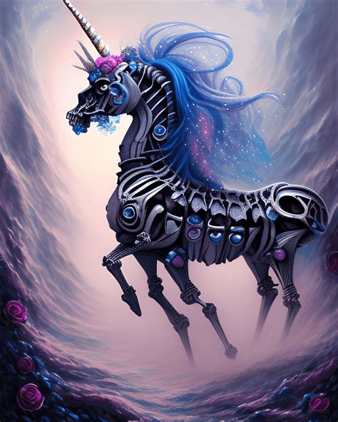 Skeleton Of A Unicorn Graphic · Creative Fabrica