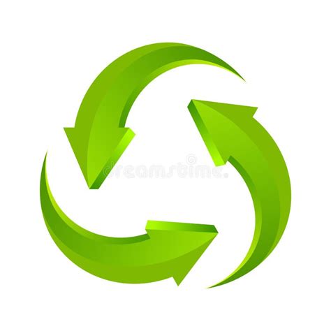 Green 3d Arrows Rotation Circle Arrow Looping Three Eco Arrows In A