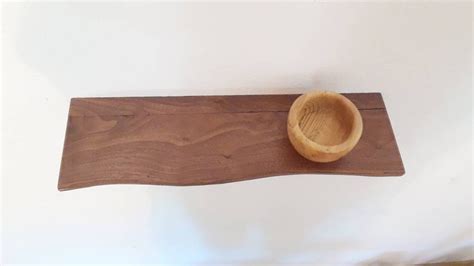 Rustic Live Edge Floating Shelf Wall Decor Black Walnut Etsy