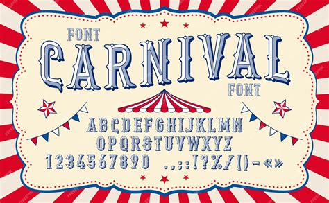 Premium Vector Retro Carnival Type Circus Font Vintage Typeface