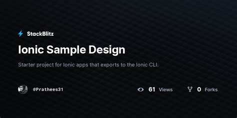 Ionic Sample Design StackBlitz