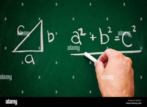 Pythagorean Theorem Sketched With White Chalk On A Chalk Board Stock Photo Alamy