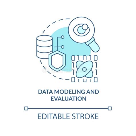 Data Modeling And Evaluation Turquoise Concept Icon Stock Vector Illustration Of Education