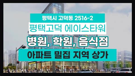 평택 고덕신도시 에이스타워고덕 상가 임대 지하2층~지상4층 병원 학원 음식점 추천 상가 아파트 밀집 지역 상가