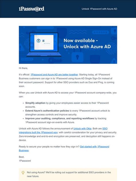 1Password Introducing Unlock 1Password With Azure AD Single Sign On Milled