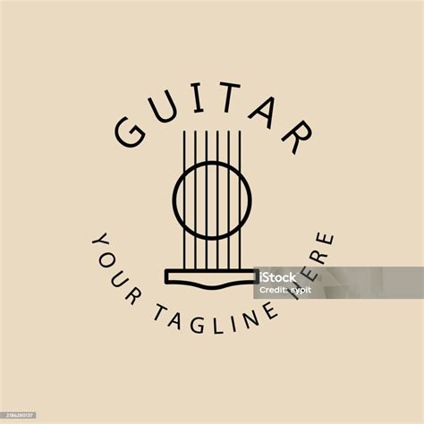 기타 라인 아트 로고 아이콘 및 기호 벡터 일러스트 레이 션 디자인 기타 현악기에 대한 스톡 벡터 아트 및 기타 이미지 기타 현악기 로고 Classical