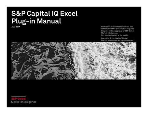 Excel Plug In Manual Capital Iq