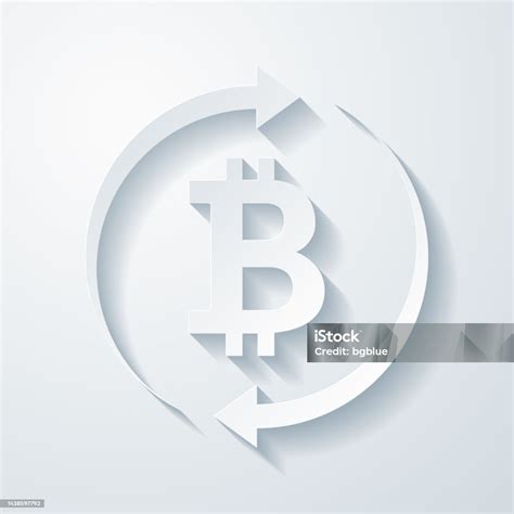 ビットコインの変更と転送空白の背景に用紙カット効果のあるアイコン 3dのベクターアート素材や画像を多数ご用意 3d くるくる回る