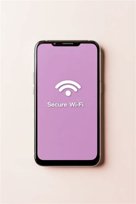 Mobile Device Displaying Cybersecurity Awareness Icon Wireless Connection Shown On Screen Of