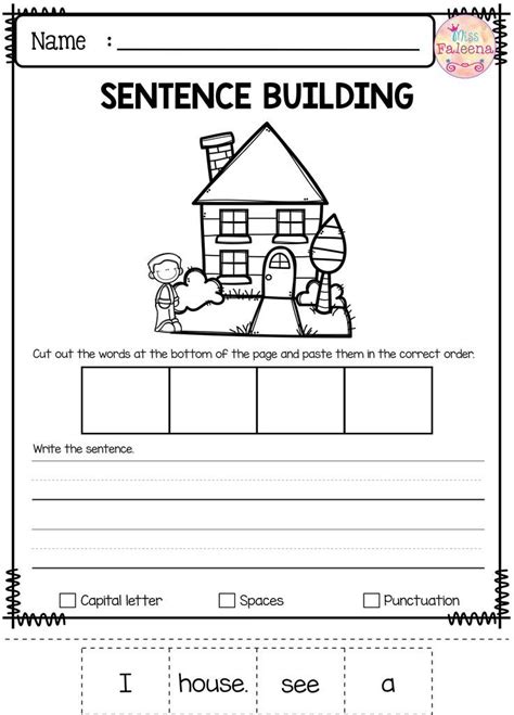 Free Sentence Building Kindergarten Writing Sentence Building