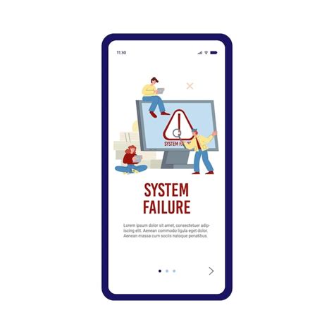 Premium Vector Mobile App Onboarding Help Page For System Error Flat