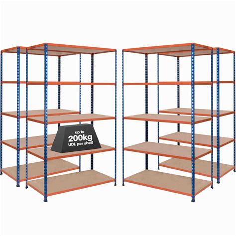 4x Storalex Sx200 Industrial Shelving 2440mm High 200kg Tufferman