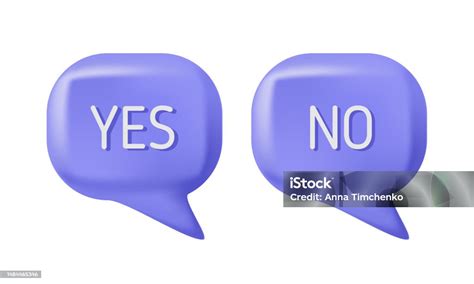 벡터 3d 렌더링 말풍선 예 및 아니오 대답은 파란색으로 풍선이 표시됩니다 채팅 3d 배너를 지원합니다 정보 태그 셰이프입니다 퀴즈 답변 레이블입니다 3차원 형태에 대한