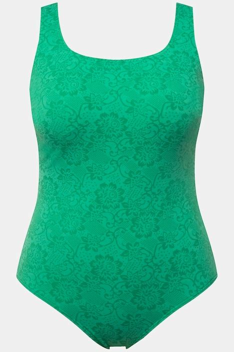 Textured Baroque One Piece Swimsuit Sea Green Ulla Popken