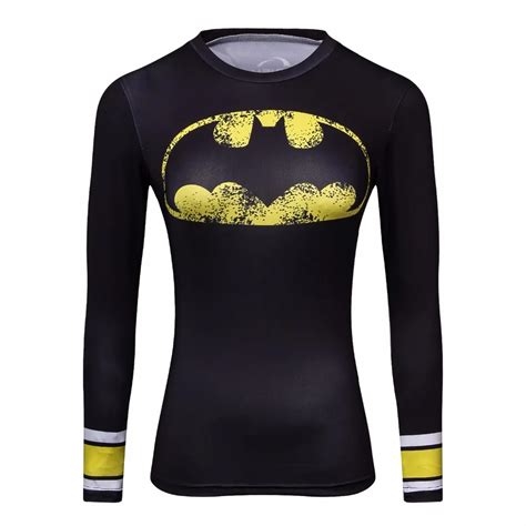 Compression Shirt Spiderman D Printed T Shirt Women Raglan Long Sleeve Captain America Cosplay