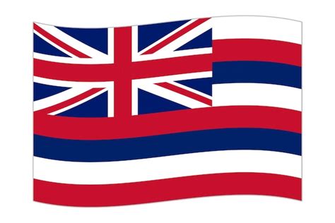 Premium Vector Waving Flag Of The Hawaii State Vector Illustration