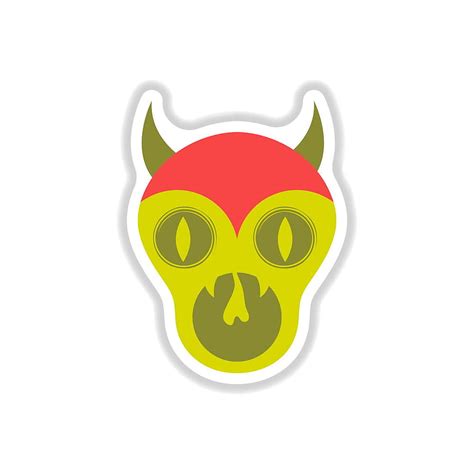 할로윈 괴물 벡터의 배경에 종이 스티커 Eps Ai Uidownload