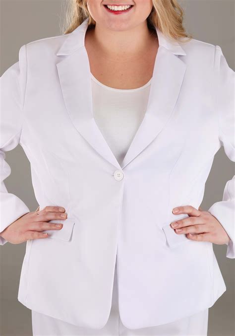 Womens Plus Size White Suit