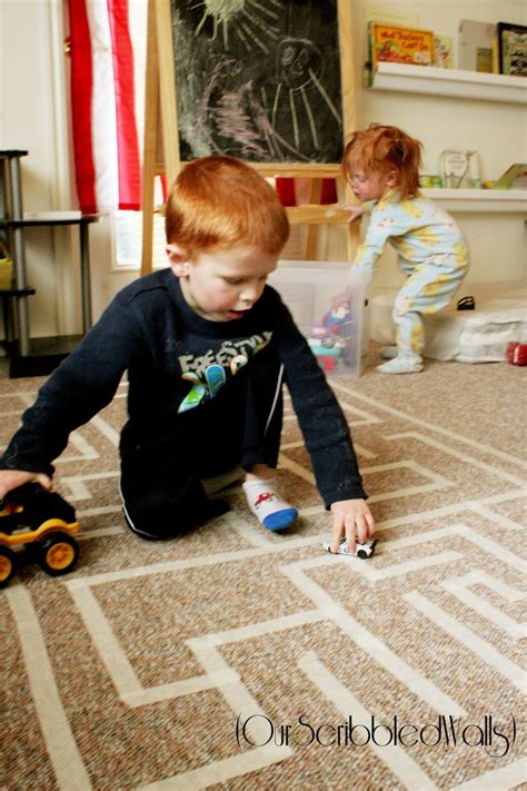 Our Scribbled Walls Masking Tape Maze