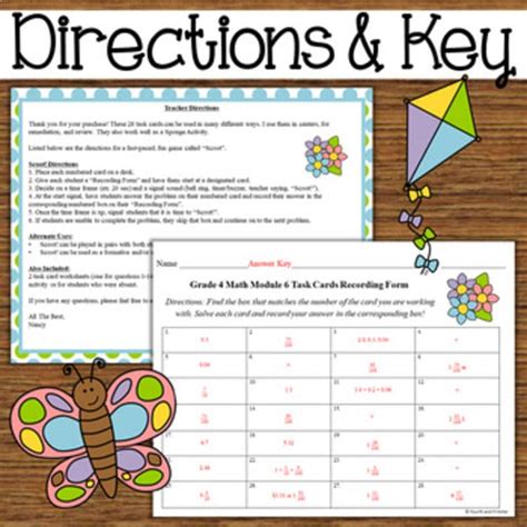 Nys Grade 4 Math Module 6 Task Cards Worksheets Practice Review