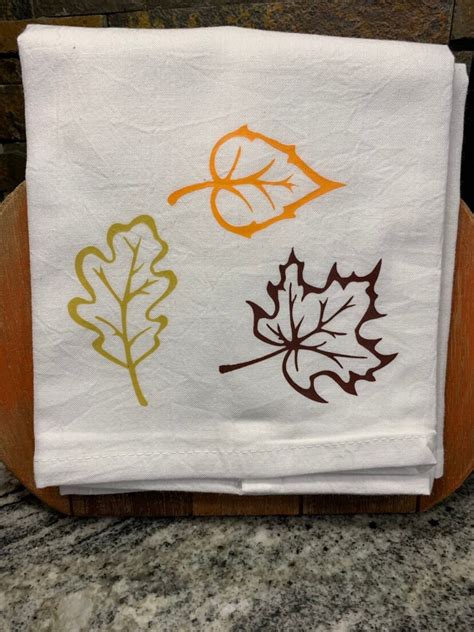 Fall Leaves Kitchen Towel Fall Flour Sack Towel Seasonal Kitchen