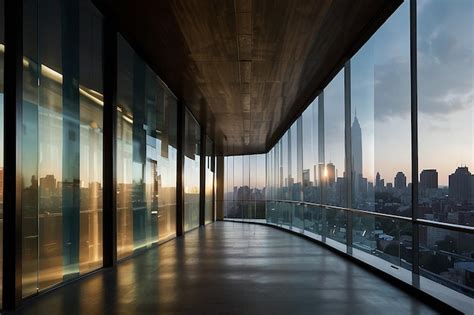 Translucent Cityscape Illuminated Urban Architecture Premium Ai