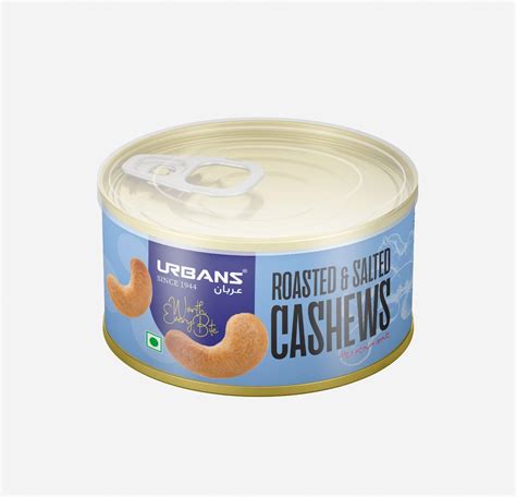Premium Dry Roasted And Salted Cashew Kernals Tin Box By Urbans 80gm