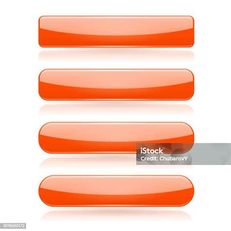 오렌지 메뉴 버튼입니다 리플렉션 사용 하 여 사각형 및 타원형 3d 반짝 아이콘 0명에 대한 스톡 벡터 아트 및 기타 이미지