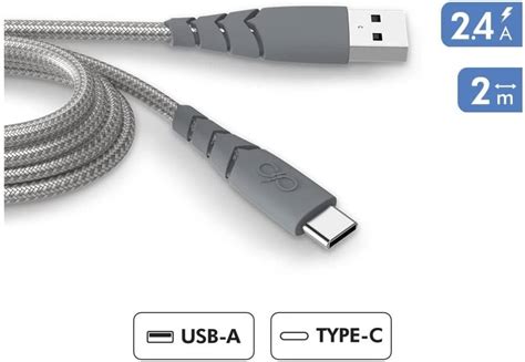 Force Power Usb A To Usb C Ultra Reinforced Cable 2m Length Fast
