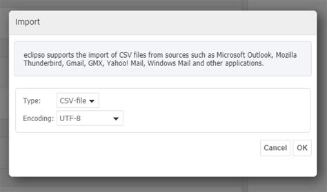 Address Book Import Of Contacts Via CSV File Help