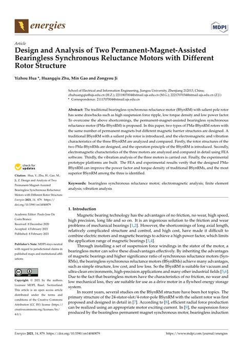 Pdf Design And Analysis Of Two Permanent Magnet Assisted Bearingless Synchronous Reluctance