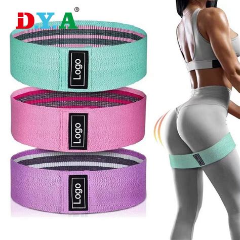 Custom Logo Exercise Gym Fitness Hip Circle Band Booty Fabric Resistance Bands Set For Legs