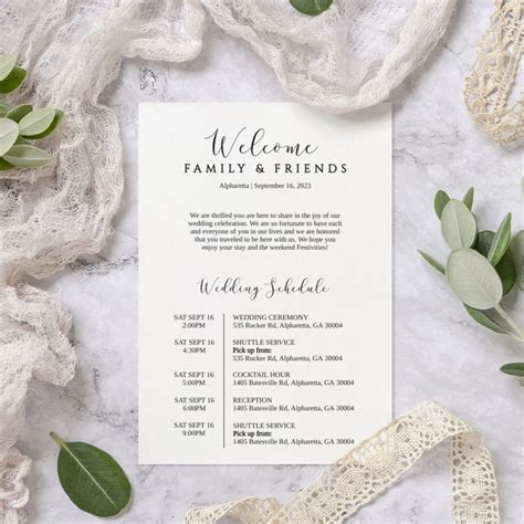Wedding Welcome Note Etsy