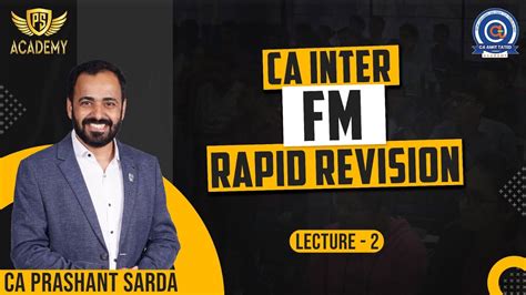 Fm Rr Lecture 2 Leverages By Ca Prashant Sarda Youtube