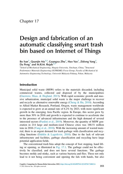 Pdf Design And Fabrication Of An Automatic Classifying Smart Trash