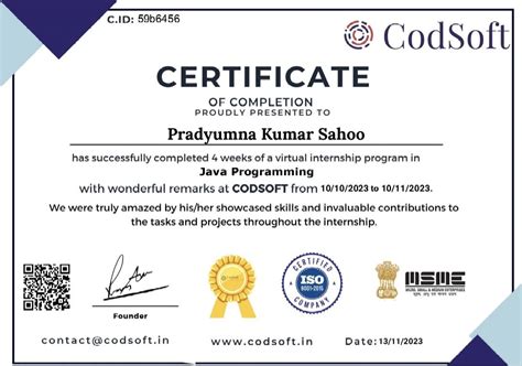 Pradyumna Kumar Sahoo On Linkedin Codsoft Codsoftinternship