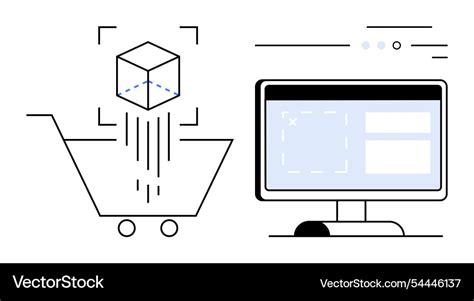 E Commerce Transaction Process With A Digital Vector Image
