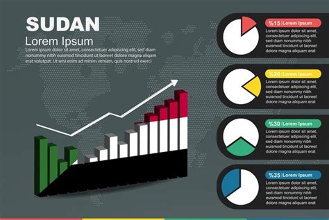 3d 막대 그래프에 3d 막대 및 원형 차트 증가 값 플래그가 있는 수단 인포그래픽 프리미엄 벡터